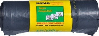 Afvalzak trekband 60 l Komo 15 st BIO - Biowinkel Hart voor aarde NL-BIO-01