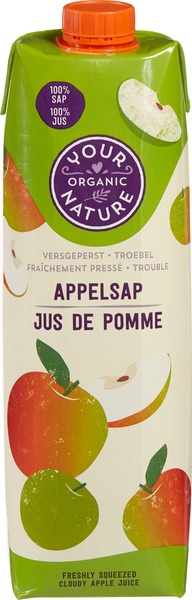 Appelsap Your Organic Nature 1 l BIO - Biowinkel Hart voor aarde NL-BIO-01