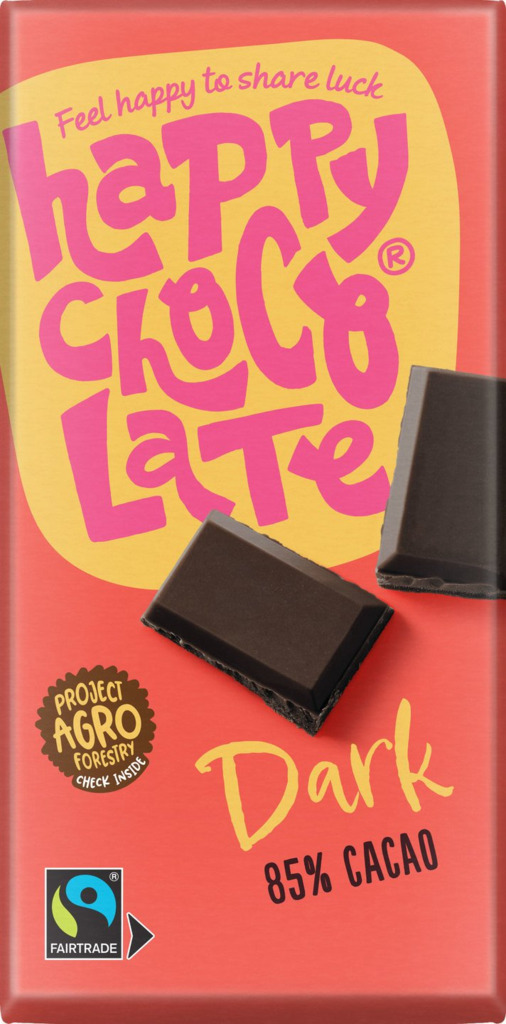 Pure chocolade 85% Happy chocolate BIO - Biowinkel Hart voor aarde NL ...