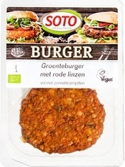 Vegetarische Groenteburger met rode linzen Soto 160 gram BIO ...