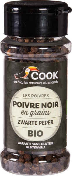 Zwarte peper (korrels) Cook 50 gram BIO - Biowinkel Hart voor aarde NL ...
