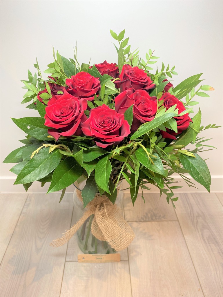 Boeket grootbloemige rode rozen - Bloemen Ixora