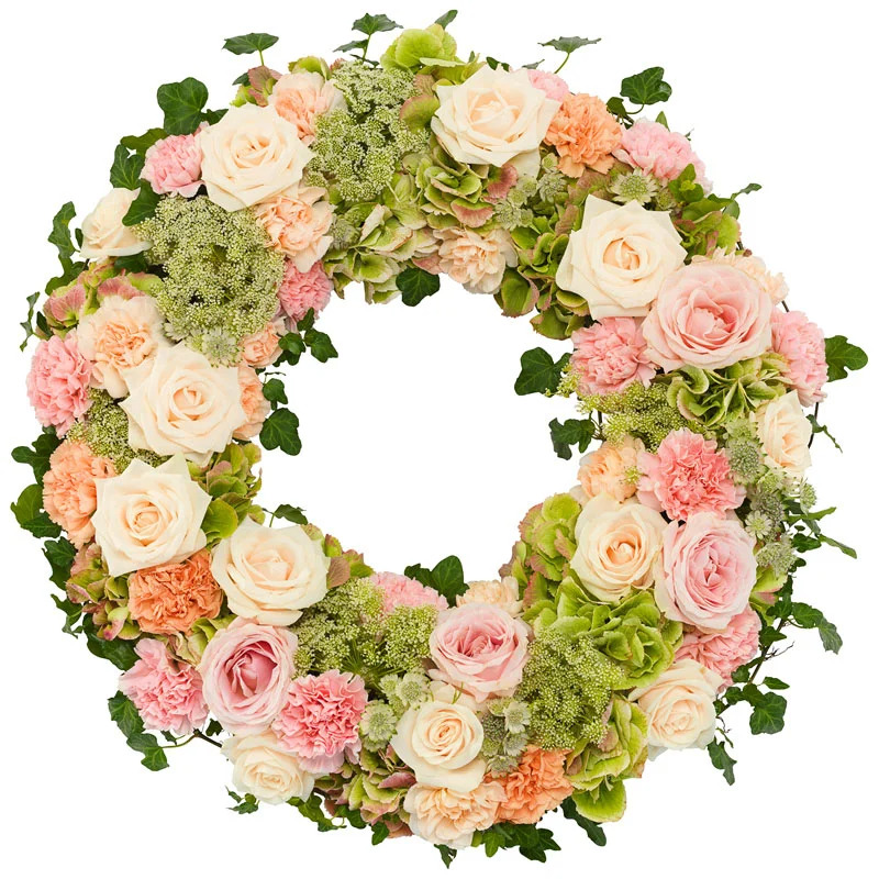 Rouwkrans rose min. 36 uur op voorhand te bestellen. - Bloemen Ixora